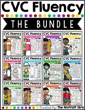 Buy 12 packets CVC Fluency BUNDL learning English Reading, Short ...