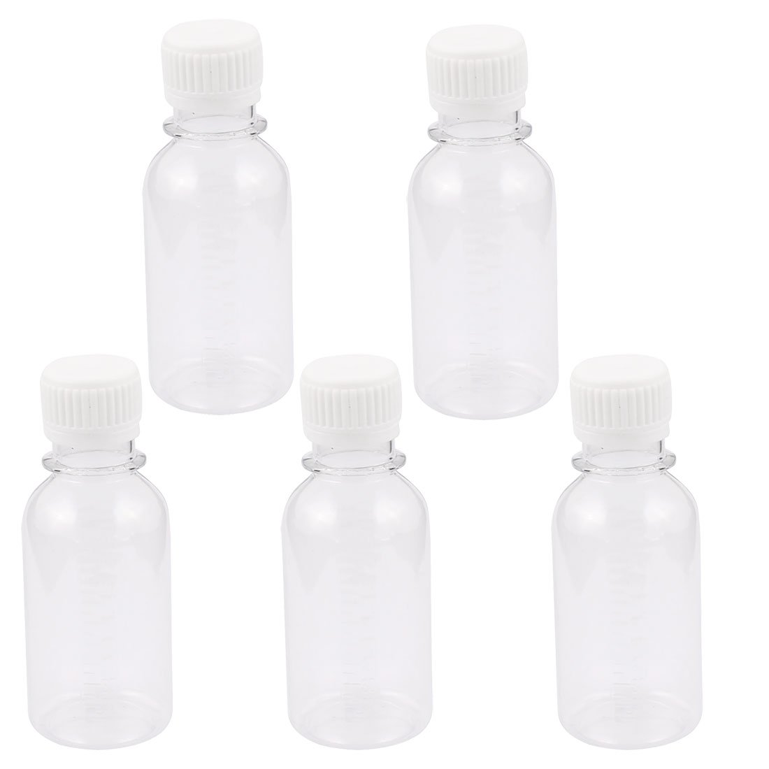 Buy 5Pcs 100ml Clear Plastic Seal Reagent Bottle Graduation Sample ...