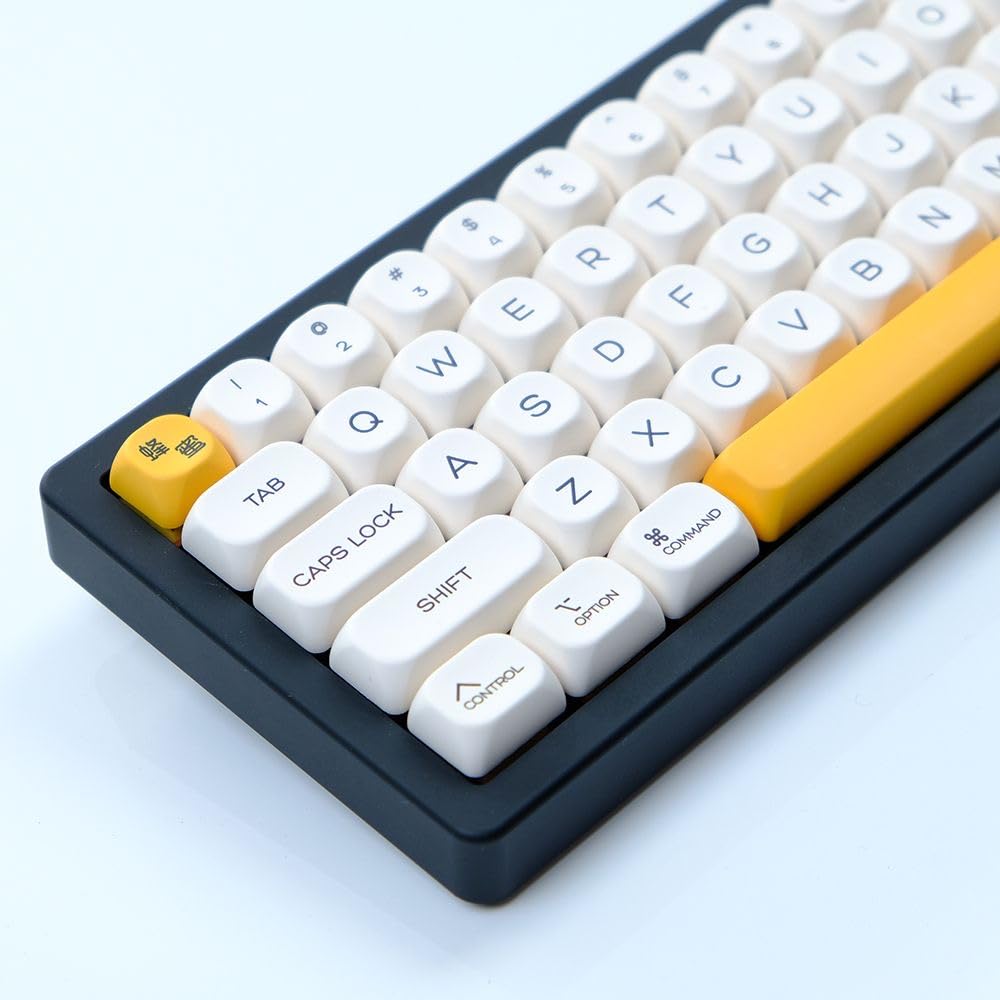 Amazon.com: Pusakoa GMK Style Banana Milk Themed PBT Keycaps White ...