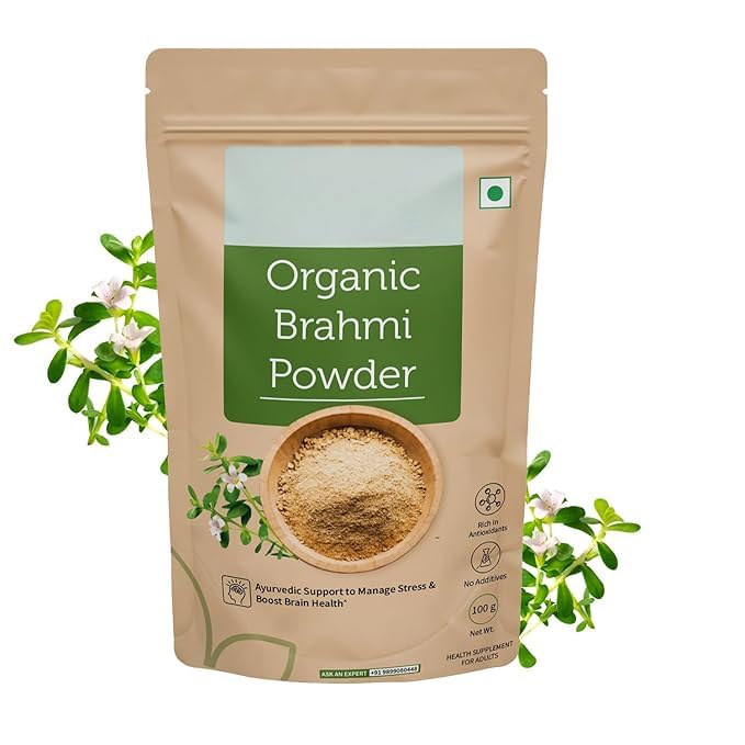 Organic Brahmi Powder for Stress Management and Brain Health Support ...