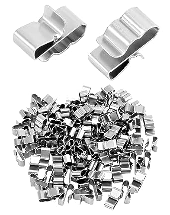 QWORK Stainless Steel Trailer Frame Wire Clips, 100Pcs Solar Panel Wire ...