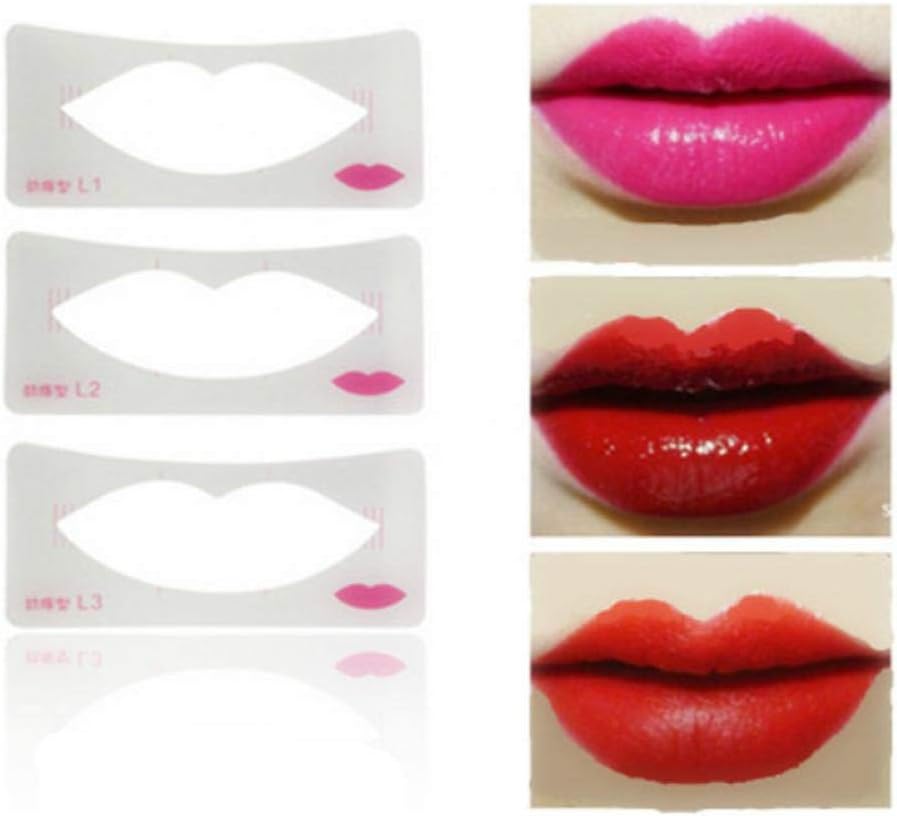 Amazon.com : 3pcs Lip Liner Stencils 3 Lip Model Styles Lip Line ...