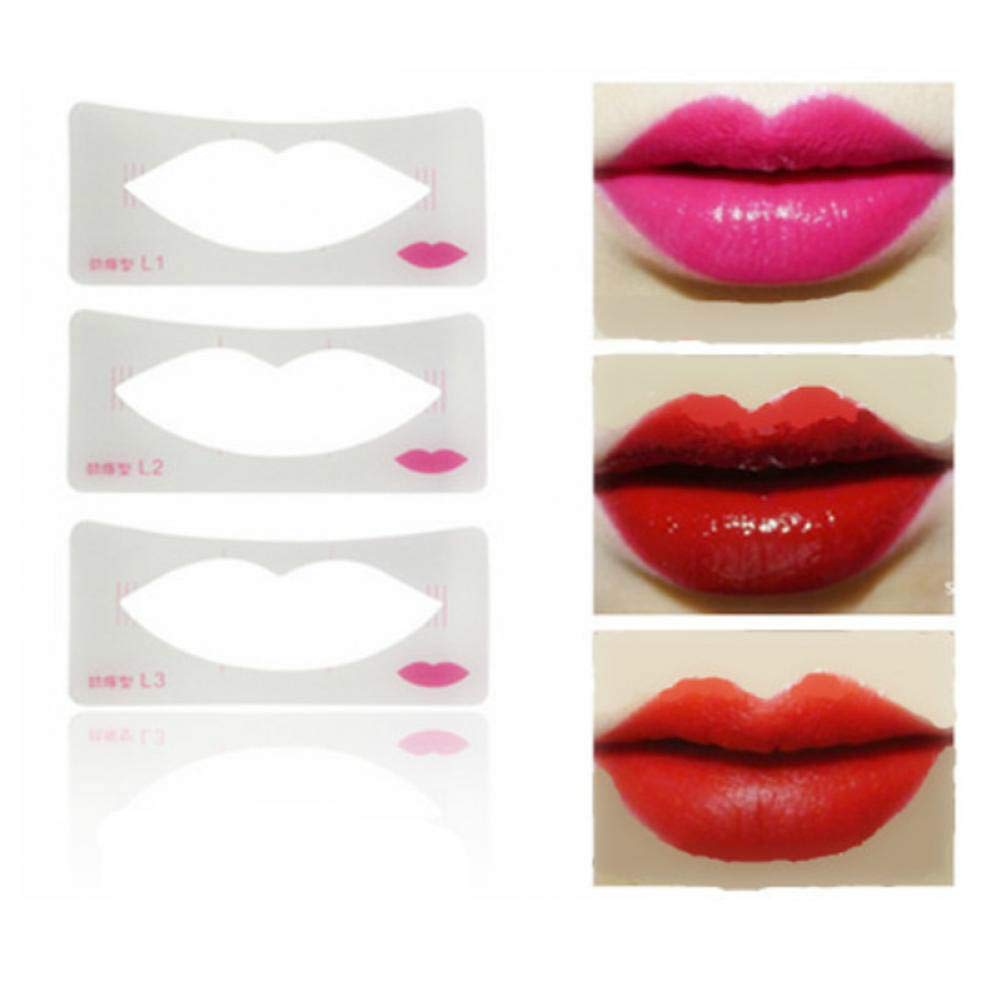 Amazon.com : 3pcs Lip Liner Stencils 3 Lip Model Styles Lip Line ...
