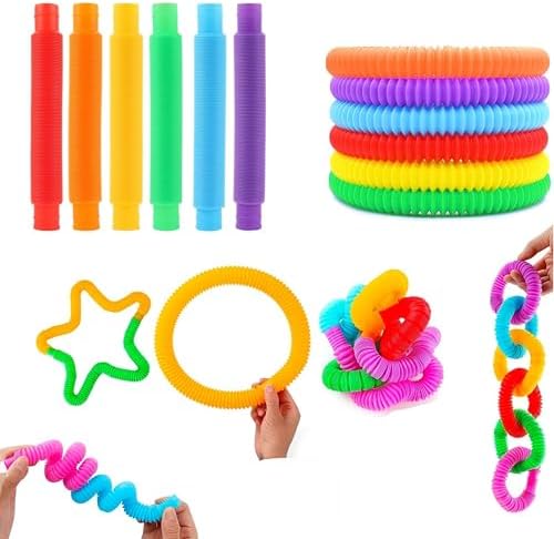 Buy Kidology Fidget Pop Tubes – Sensory Stretchy, Bendable Pipe Toy for ...