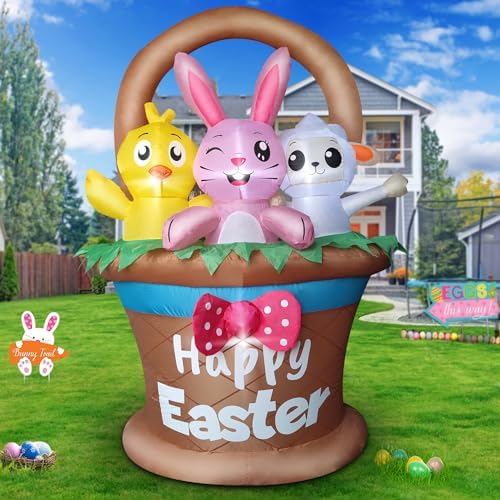 Amazon.com: Easter Inflatables Bunny Outdoor Decorations - 5 FootBlow ...