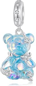 Amazon.com: Colorful Bear Charms 925 Sterling Silver Cute Pet Pendant ...
