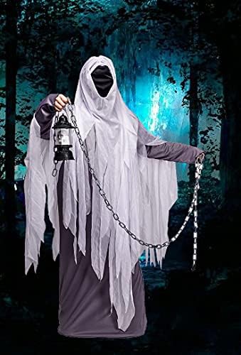 Amazon.com: Unisex Ghost Costume Adult Hood Robe for Halloween Party ...