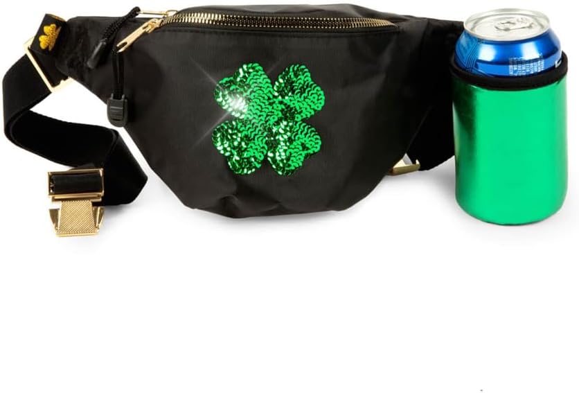 Amazon.com | Tipsy Elves St Patrick’s Day Sequin Clover Fanny Pack w ...