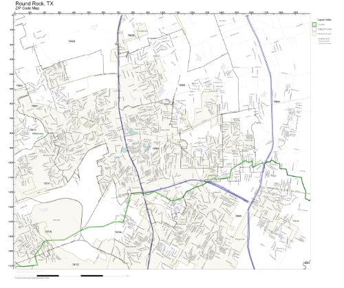 ZIP Code Wall Map of Round Rock, TX ZIP Code Map Not Laminated: Amazon ...