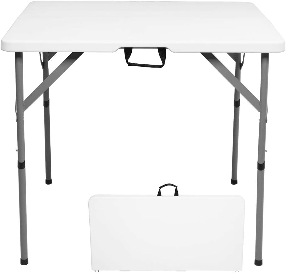 Amazon.com : 34in Portable Square Folding Card Table, Outdoor Folding ...