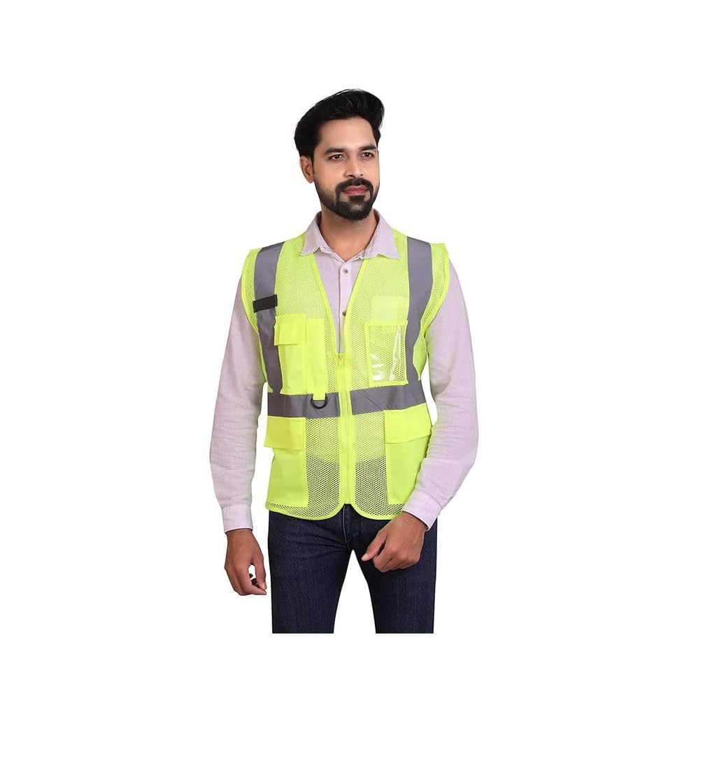 ReflectoSafe Reflective Jacket-Mesh Type- 130 GSM,Zipper,3M 2" Grey ...