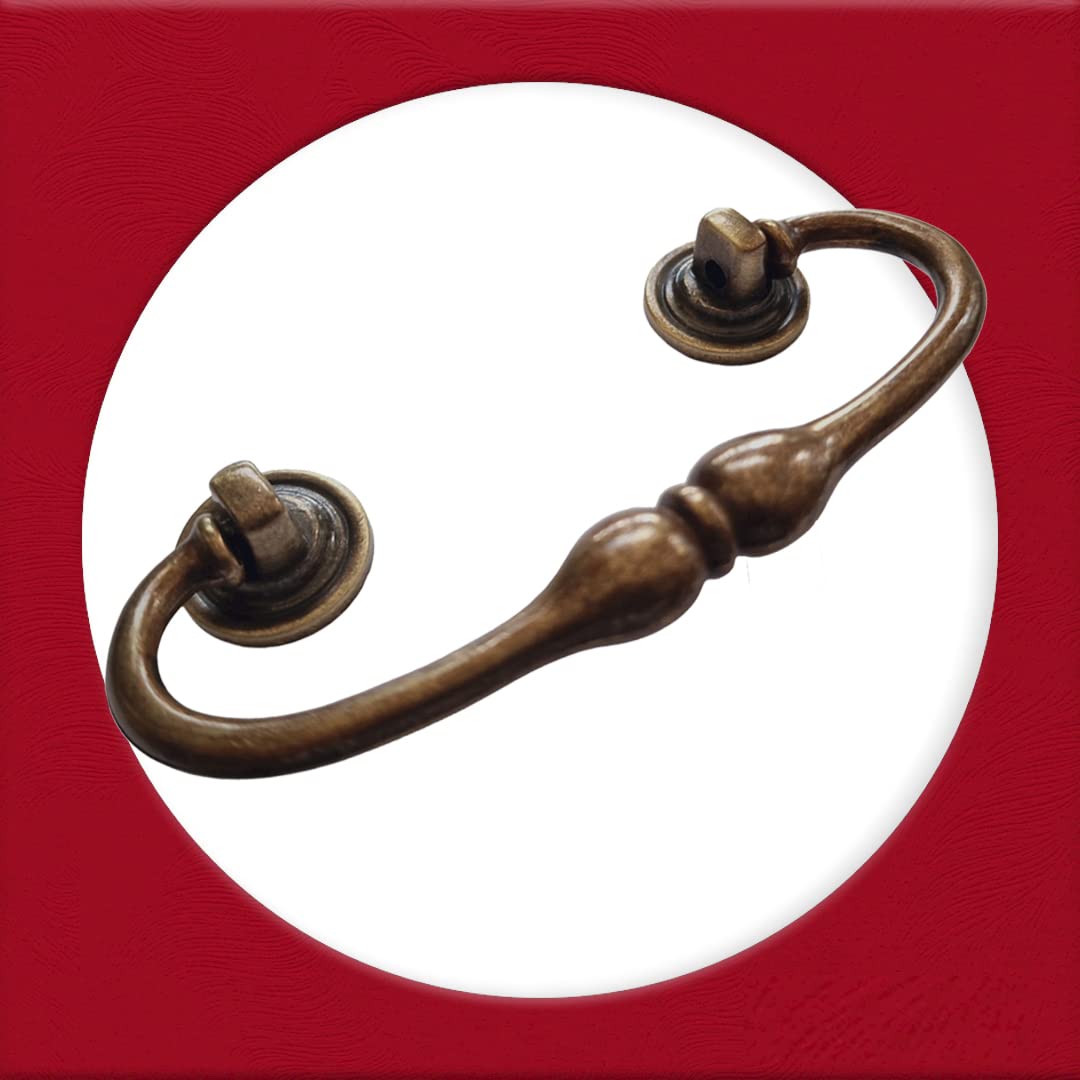 Universal Hardware Vintage Brass Drawer Handle Solid Cabinet Drop Swan ...