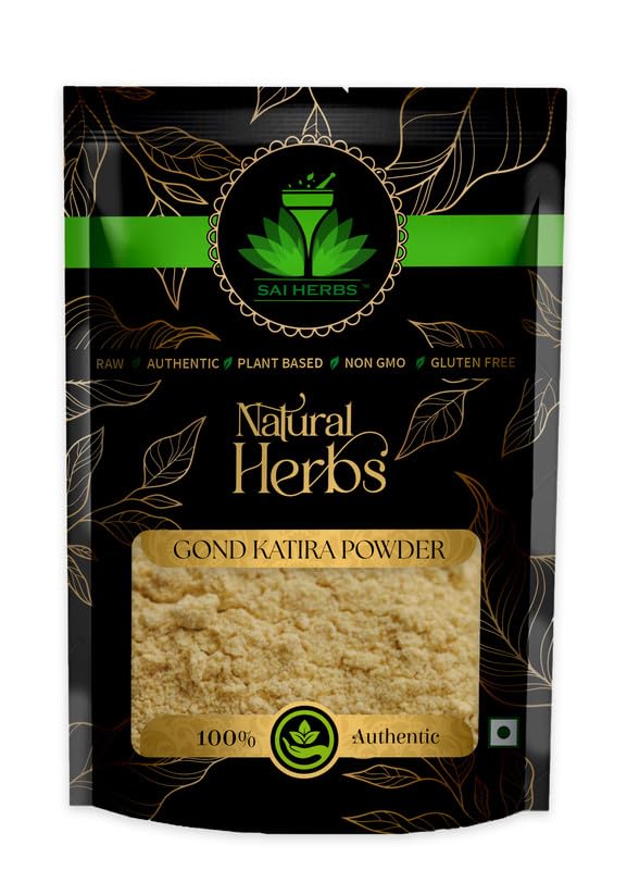 SAI HERBS Gond Katira Powder - Almond Gum Powder - Tragacanth Gum ...