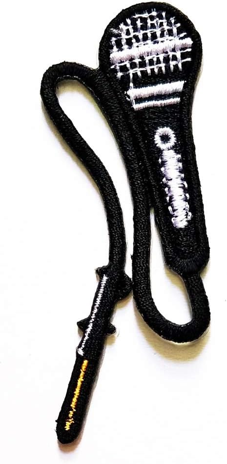 Amazon.com: PP Patch Black Hip Hop Mic DJ Microphone Cartoon Embroidery ...