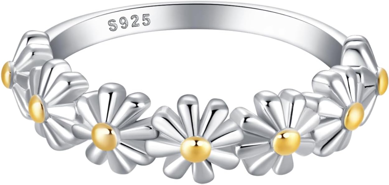 Daisy Ring for Women Sterling Silver Daisy Ring 925 Floral Flower Ring Dainty Fa 6154808641645 ...