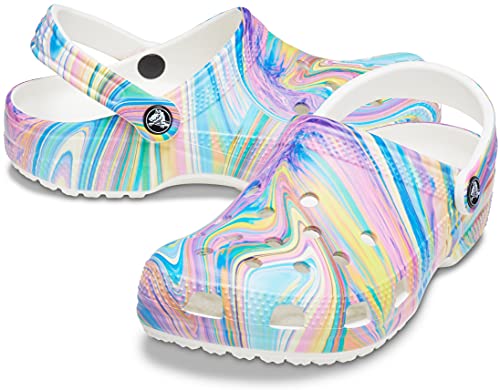 » Crocs Unisex-Adult Classic Tie Dye Clogs, Pastel Swirl, 7 Women/5 Men
