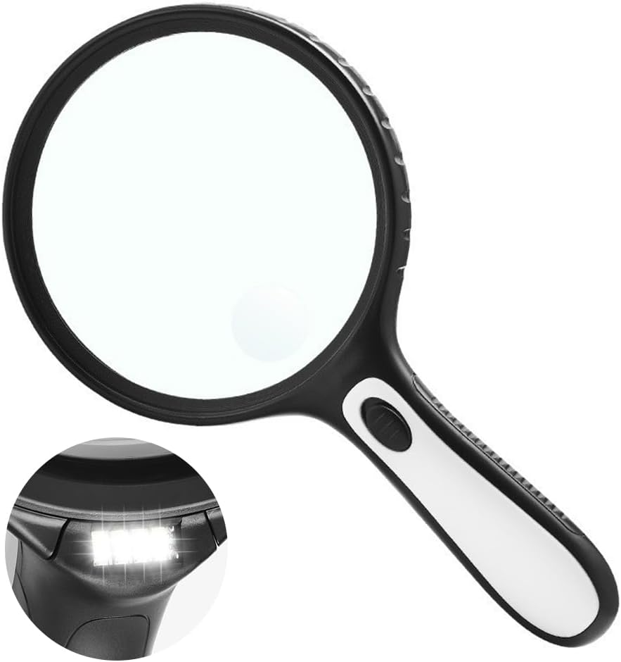 Amazon.com: Magnifying Glass with Light, 10X 20X Magnifier with 4PCS ...