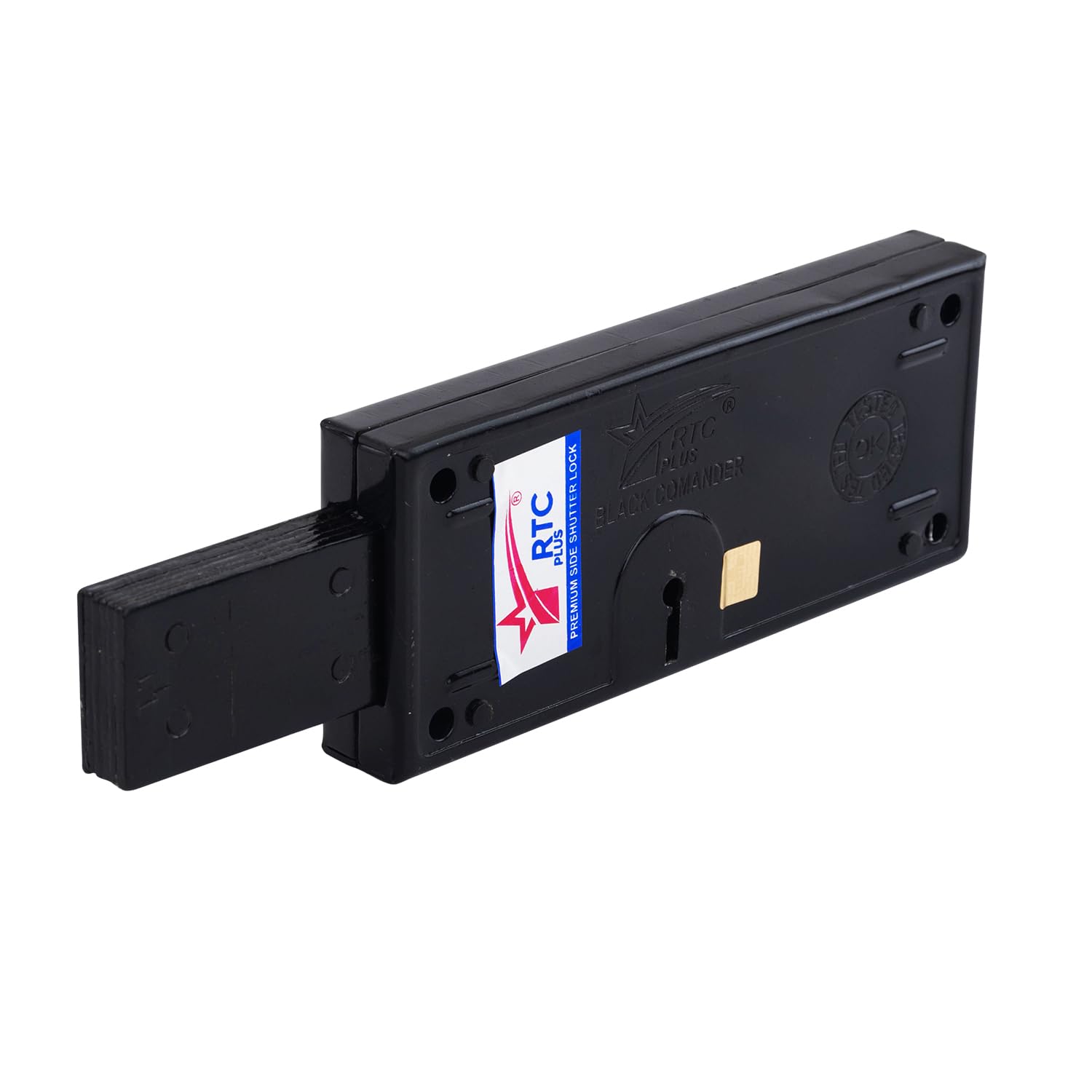 RTC PLUS Black Commander Side Shutter Lock | Pack of 1 Pieces with 2 ...