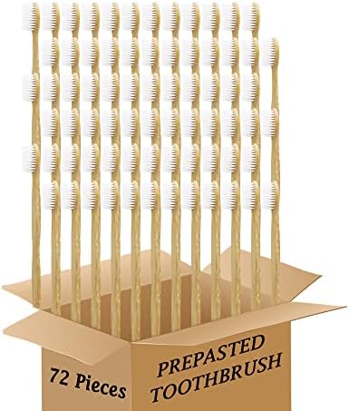 Amazon.com: N-amboo Bamboo Toothbrush Prepasted Disposable Toothbrsuh ...