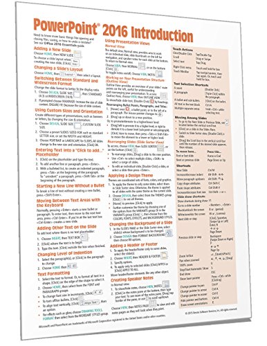 Snapklik.com : Microsoft PowerPoint 2016 Introduction Quick Reference Guide - Windows Version