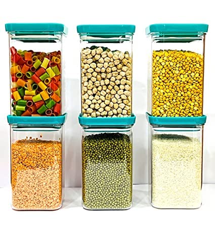 Hiyan Airtight Plastic Unbreakable Square Containers, Kitchen Storage Container, Grocery ...