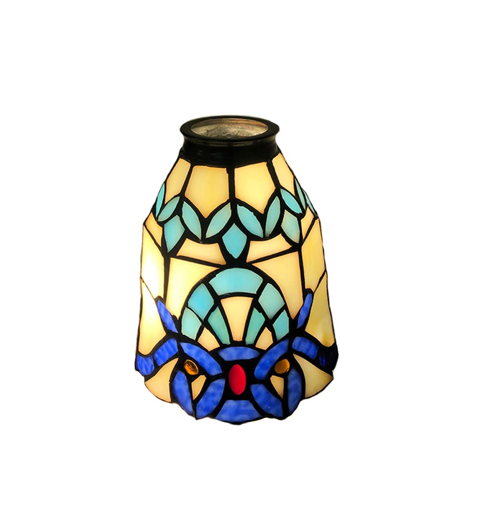Tiffany glass lampshade, blue and white glass lampshade, baroque series ...