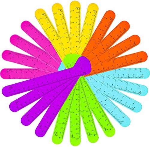 Amazon.com: 24 Pieces Ruler Slap Bracelets Bands Colorful Ruler Snap ...