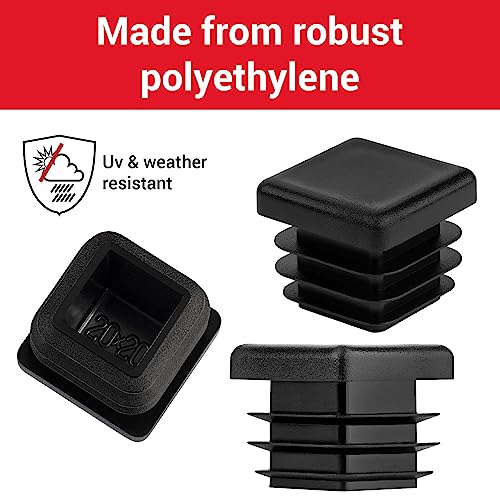 LouMaxx Lamellar Plugs 20 x 20 mm | Shaped Pipe Plug Black for Square ...