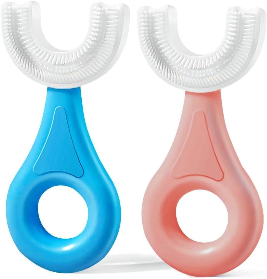Amazon.com: claiol 2 PCS U-Shaped Kids Toothbrush, Soft Manual Training ...
