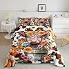 Amazon.com: Highland Cattle Cup Comforter Set for Kids Adults,Retro Cow Skin Farmhouse Animal ...