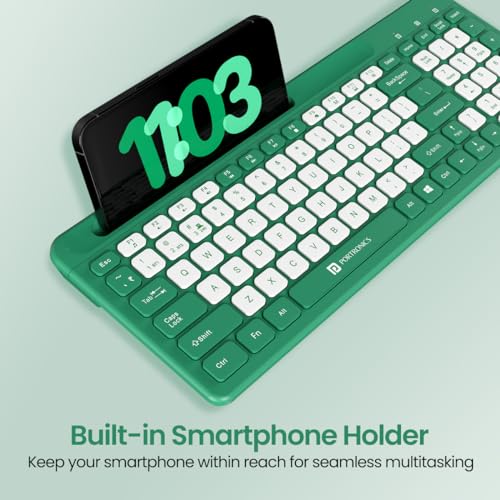 Portronics Bubble Square Wireless Keyboard with Bluetooth + 2.4 GHz USB ...