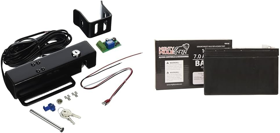 Amazon.com: Mighty Mule Automatic Gate Lock (FM143) - Black, 12-Volt ...