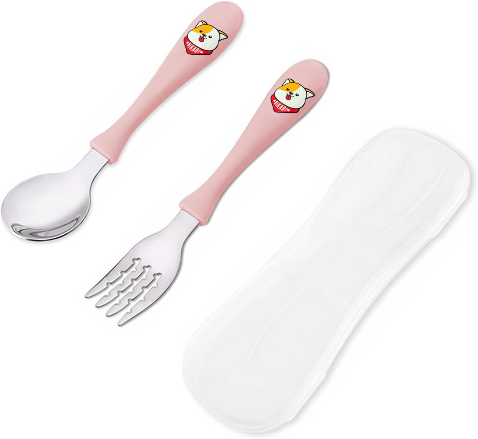 Amazon.com: VANRA 2 Pieces Children Fork Spoon Set with Travel Case for ...