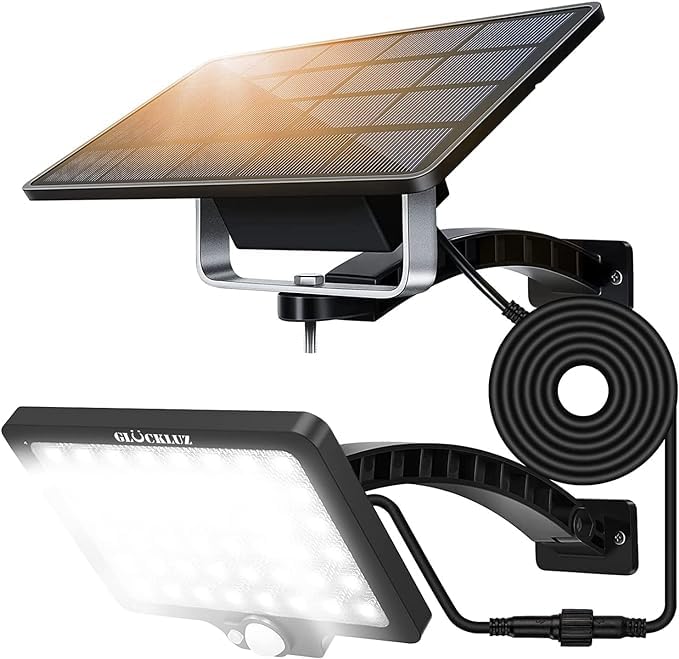 Glückluz Lámpara Solar Exterior Potente para Toda la Noche 5500mAh ...