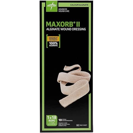 Amazon.com: Medline Maxorb II Alginate Dressings, 1" x 18" Rope (Pack ...