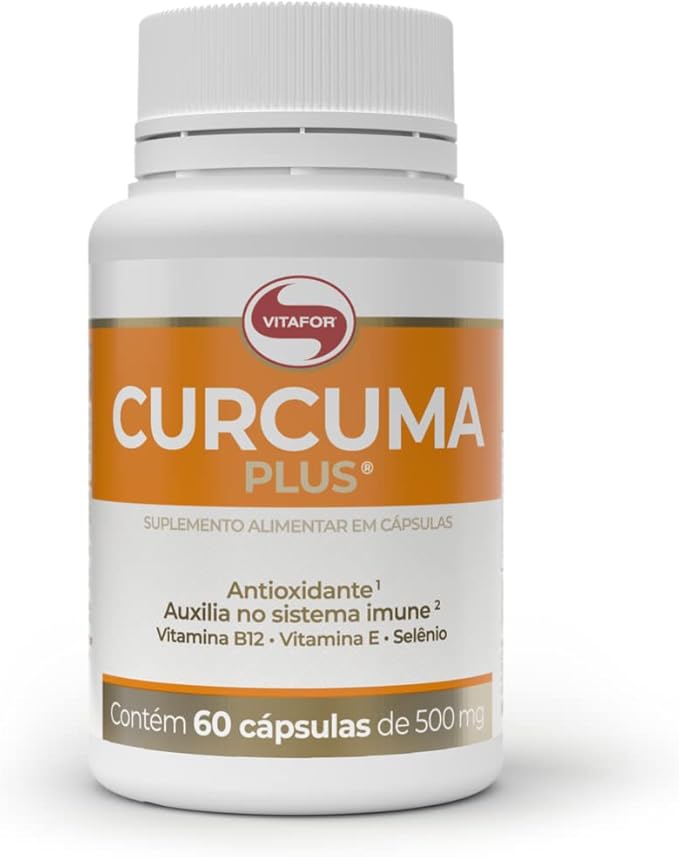 Curcuma Plus - 60 Cápsulas, Vitafor, Branco | Amazon.com.br