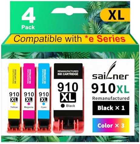 Amazon.com: SAILNER 910XL Ink Cartridges Combo Pack for HP 910 910XL ...