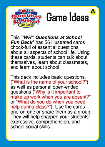 Super Duper Publications | WH Questions at School Fun Deck - Want It All