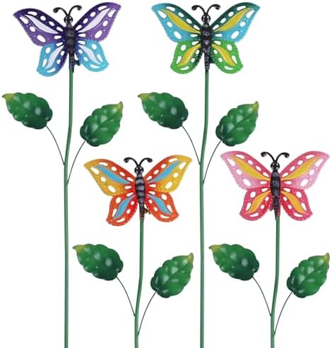 Amazon.com: hogardeck Garden Decor for Outside, Set of 2 Metal Fence ...