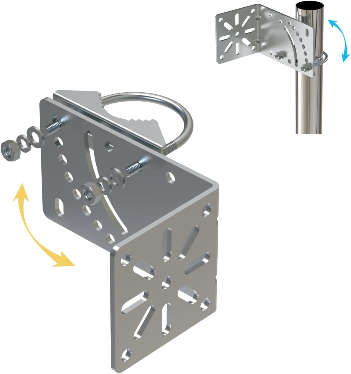Amazon.com: Aimeboost 2 PCS Stainless Steel Mast to Mast Clamp Anti ...