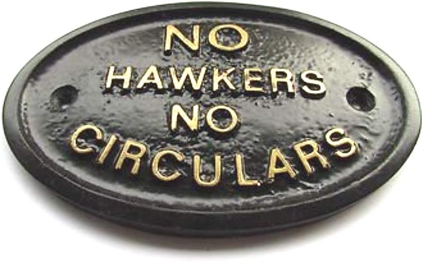 "NO HAWKERS NO CIRCULARS" HOUSE DOOR PLAQUE SIGN KEEP UNWANTED PEOPLE ...