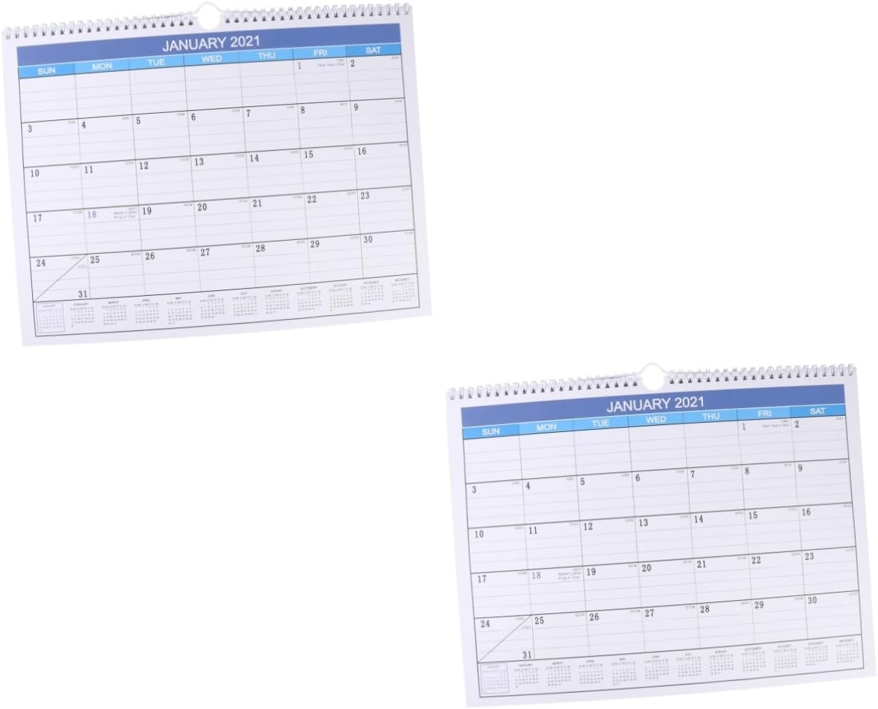 LALAFINA 2 Pcs Calendar Memo Agenda 2021 Planner Daily Calentador ...