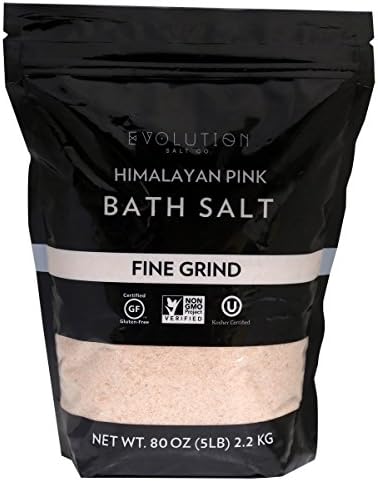 Amazon.com : Evolution Salt Himalayan Pink Bath Salt, Fine Grind, 5 ...