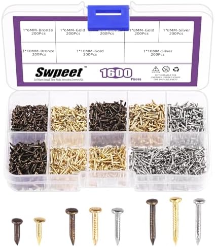 Amazon.com: Swpeet 1600Pcs 3 Colors 6mm 8mm 10mm Small Hardware Tiny ...