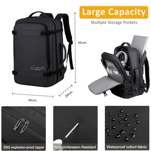 Contacts Expandable Travel Backpack 40L, Waterproof, USB Charging, Anti ...