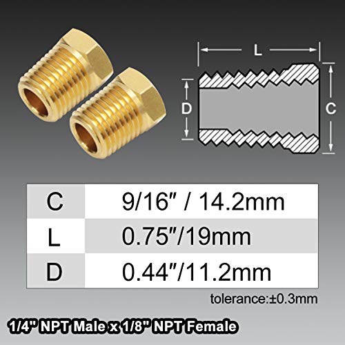 Snapklik.com : Boeray 1/4 Inch NPT Male Thread To 1/8 Inch NPT Female ...
