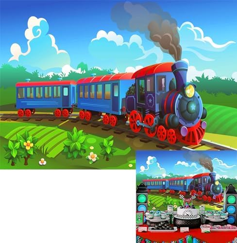 Amazon.com : BELECO 7x5ft Fabric Train Station Backdrop Train Platform ...
