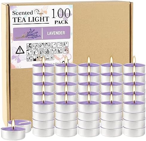 Amazon.com: Wfmolcand Purple Lavender Scented Tealight Candles - Giant ...