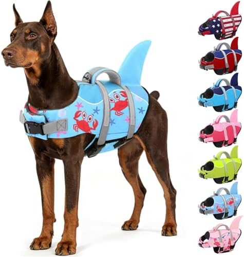 Amazon.com : AOFITEE Dog Life Jacket, Dog Life Vest for Swimming, Shark ...