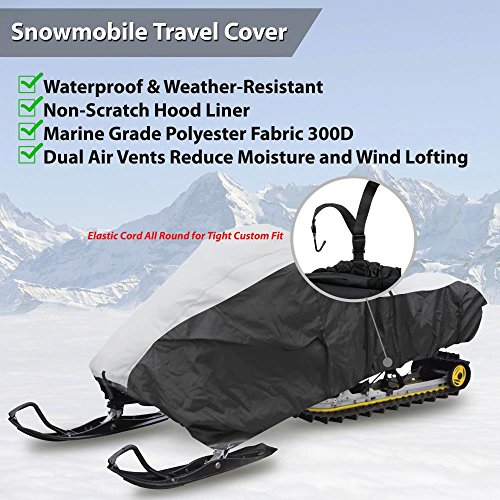 Pyle Universal Snowmobile Cover with Dual Air Vents, Heavy Duty Fabric ...